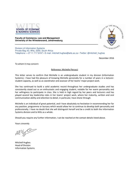 K Moonsamy reference letter-WITS | PDF
