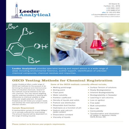 Leeder-Analytical-OECD-Testing-Methods-Chemical-Registration-2015-v2 | PDF