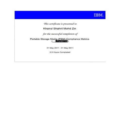 Portable Storage Media - IBM Certificate | PDF
