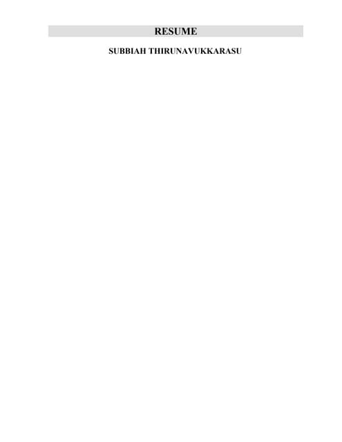 chander shekhar resume | PDF