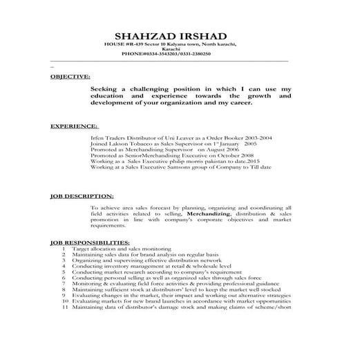 CV Shehzad Irshad | DOC