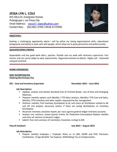 MPManzon Resume(rev) (2) | DOC | Business Accounting & Finance | Business