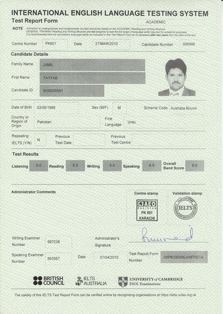 IELTS Certificate | PDF
