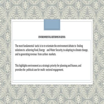 Environmental reforms in kenya. ASSIGNMNET 1 DDS914E | PPT