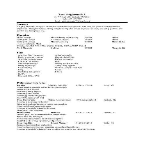 Resume tami | DOCX