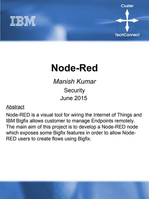Node-RED - A visual tool to wiring the internet of things | PPTX | Internet of Things | Internet