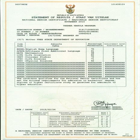 matric certificate | PDF | Student Financial Aid | Financial Assistance