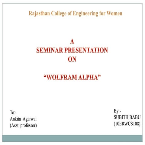 WALFRAM ALPHA | PPTX