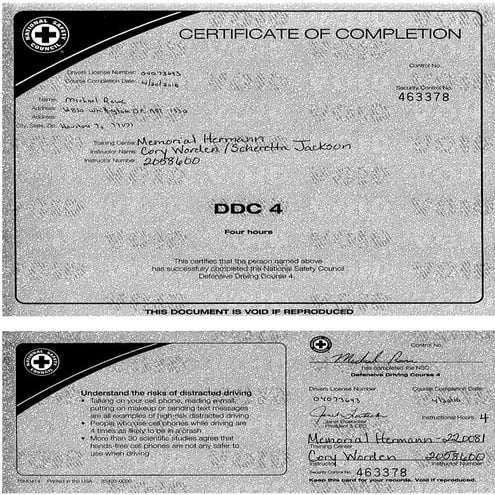 Defensive Driving Course 4 cert | PDF