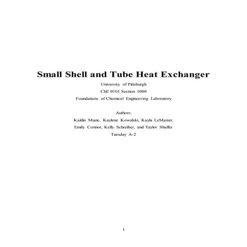 101 Tuesday A-2 Small Shell and Tube | PDF