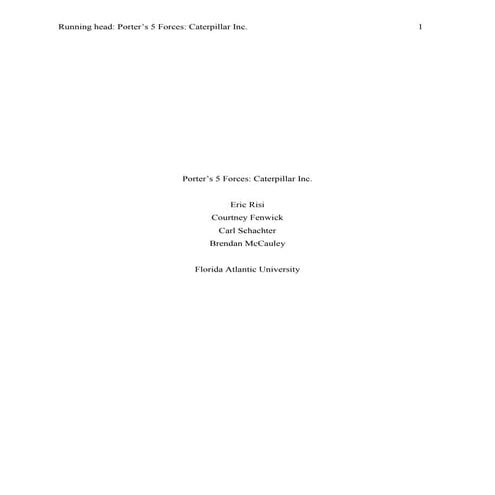 CAT_Porter’s 5 Forces Going Forward (Revised Final Version) (1) | PDF