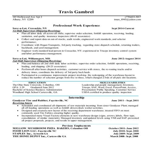 Karl Olson Resume Geology Version 2016 | DOCX