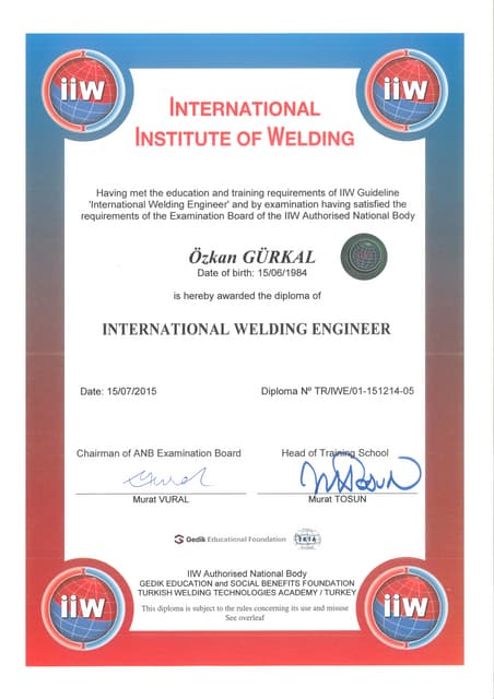 IIW Diploma | PDF