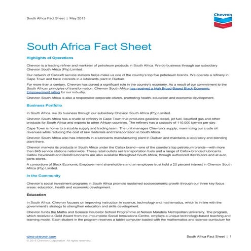 southafricafactsheet | PDF