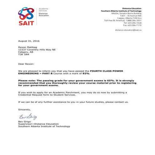 SAIT Part B | PDF
