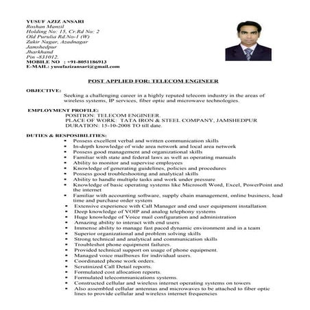 NEW TEL-ENGINEER RESUME | PDF