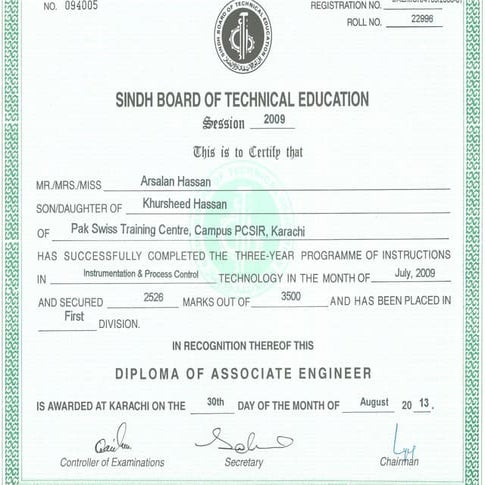 DAE certificate | PDF