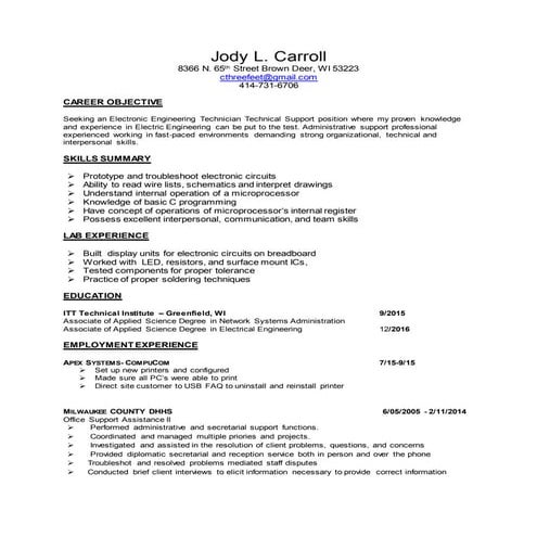 Jody resume EET | PDF
