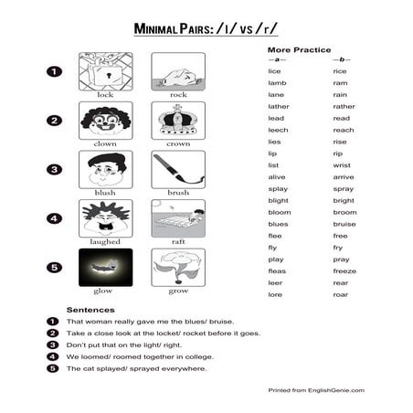 minimal-pairs-l-vs-r-worksheet | PDF