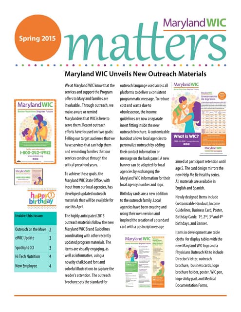 Maryland WIC Outreach Brochure - Enlgish | PDF | Pregnancy ...