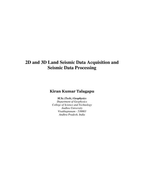 F-K Filtering for Seismic Data Processing | PPTX