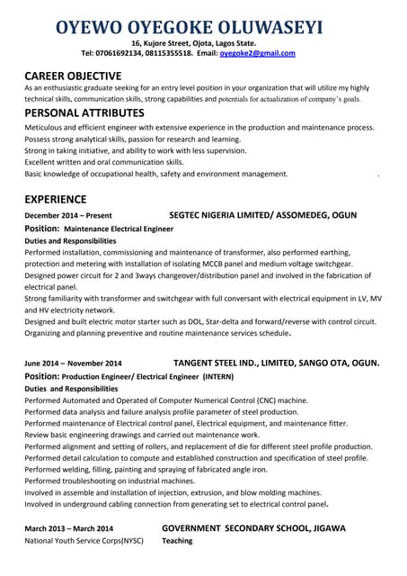 Sunny ogbereyo cv | PDF