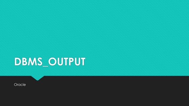 Dbms Output Oracle 1654