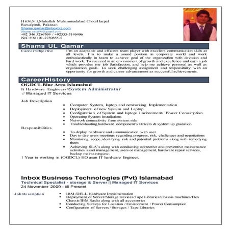 Shams UL Qamar- Resume new | DOCX