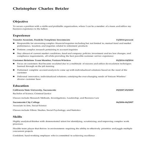 Resume Short Form April 1st, 2015 | PDF