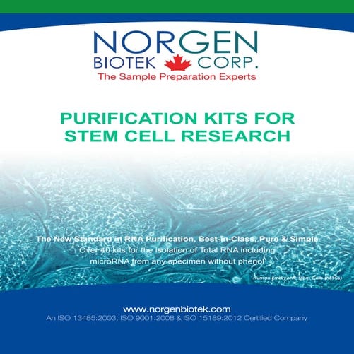 Purification Kits for Stem Cell Research | PDF