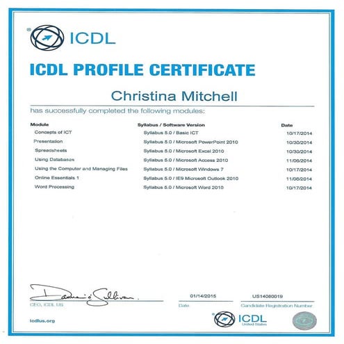 ICDL Certificate | PDF