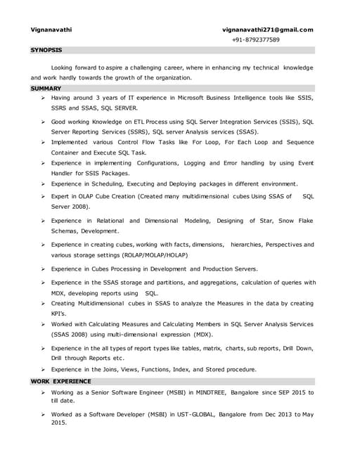 CHETHAN RESUME_MSBI DEVELOPER | PDF