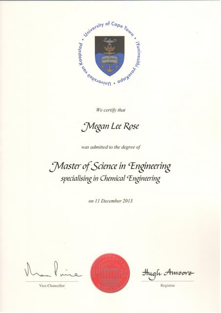 UJ Certificate