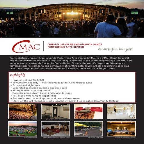 CMAC Venue Sheet | PDF | Bars & Restaurants | Attractions