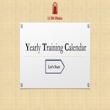 LCBS Yearly Training Calendar | PDF
