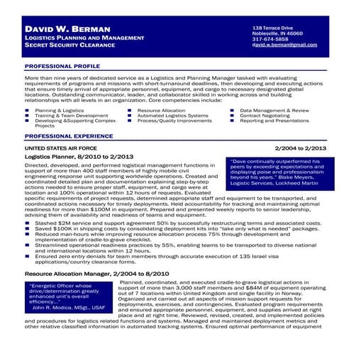 Berman David Professional Resume | PDF