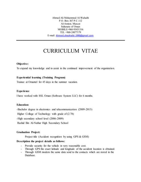 Galal mostafa curriculum vitae | PDF