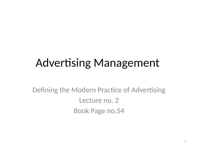 Introduction to advertising | PPTX