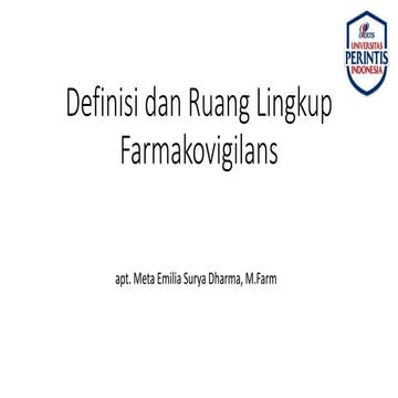 Definisi Dan Ruang Lingkup Farmakovigilans Pptx