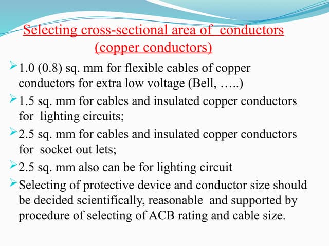 Cable Sizing Calculations | PPTX