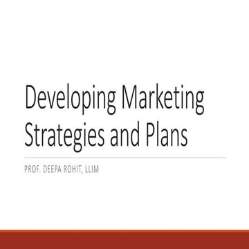 Developing marketing strategies and plans | PPTX
