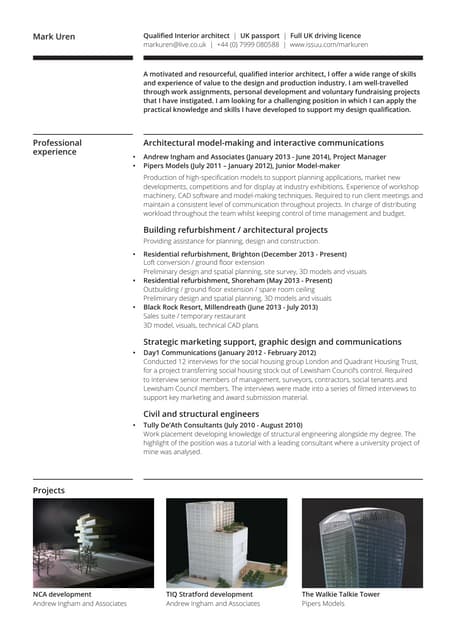 Adam Trimaine: Interior Design Architect CV | PDF