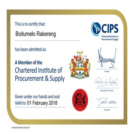 MCIPS CERTIFICATE | PPT