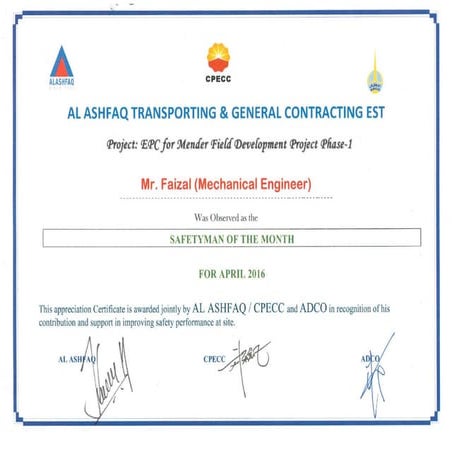 Al Ashfaq Certificate Mech | PDF