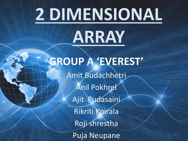 2 Dimension Array In Programms Ppt 7853