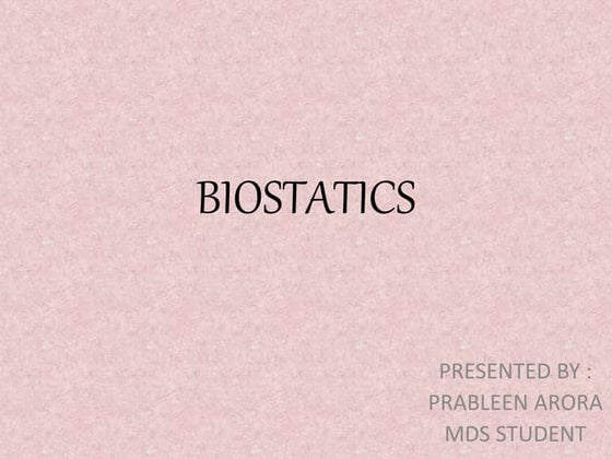 Introduction to biostatistics | PPT