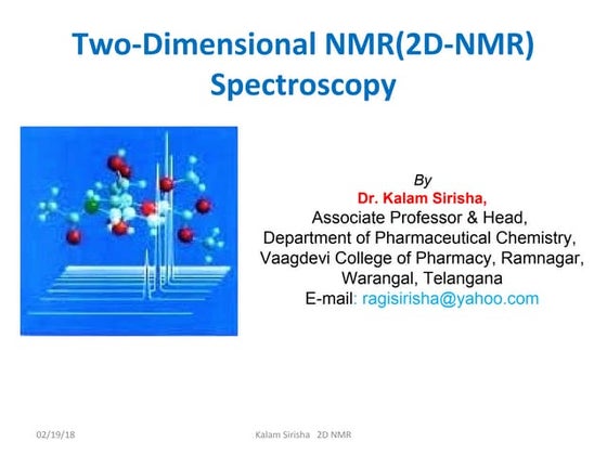2D NMR Spectroscopy | PPT