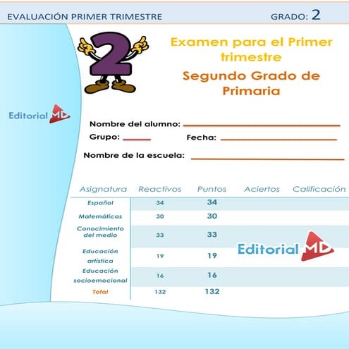 Prueba de entrada de todas las areas - primer grado | PDF