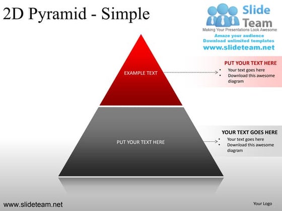 3d pyramid stacked shapes chart 3 pieces powerpoint ppt templates. | PPT