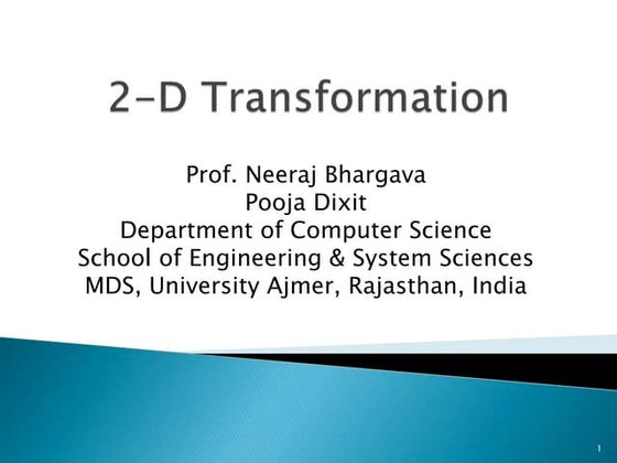 Computer Graphics Basic Transformation Ppt 6826